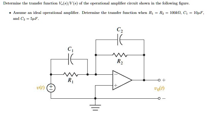 SOLVED: Determine the transfer function V.(s)/V(s) of the operational ...