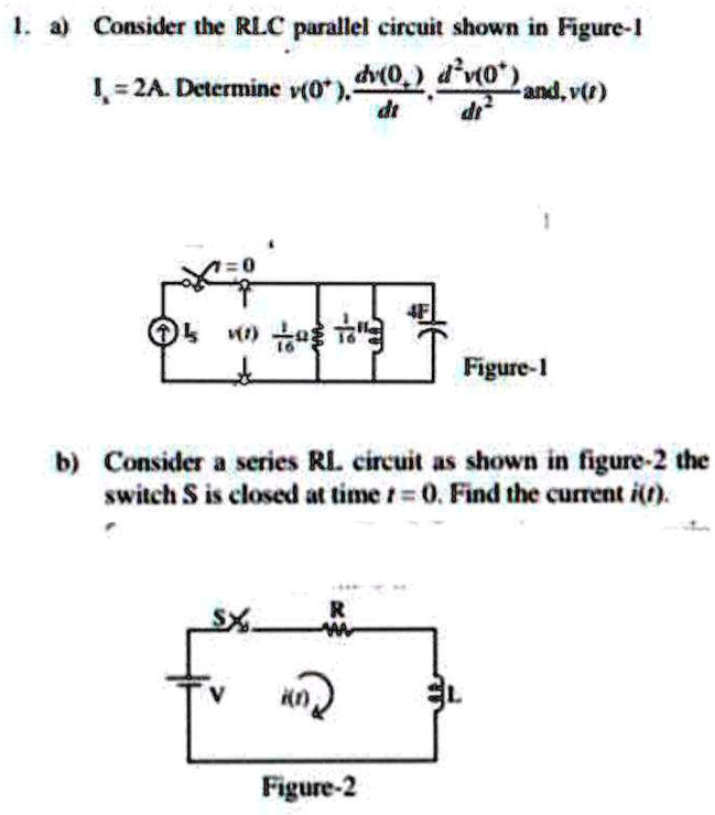 1. a) Consider the RLC parallel circuit shown in Figure-1 Is = 2A ...