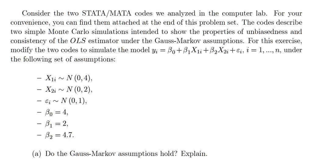SOLVED: Consider the two STATA/MATA codes we analyzed in the computer ...