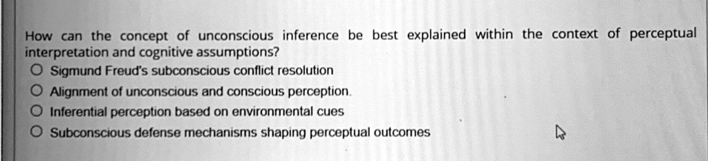 How can the concept of unconscious inference be best explained within ...