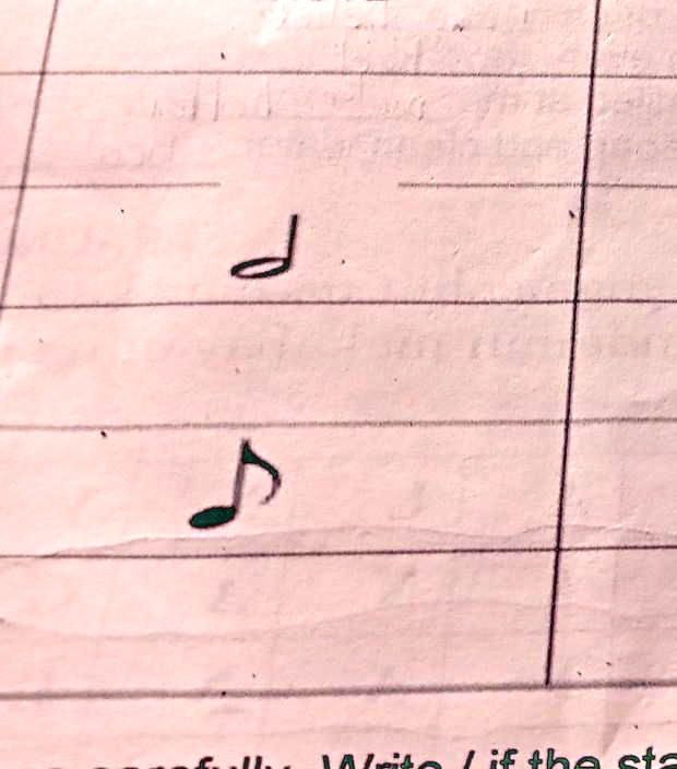 SOLVED: 'Draw the missing note and rest to complete the table below'