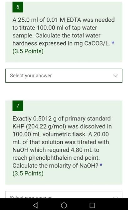 A 25.0 mL of 0.01 M EDTA was needed to titrate 100.00 mL of tap water sample. Calculate the ...