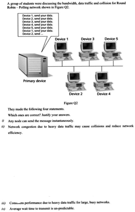 A group of students were discussing the bandwidth, data traffic and ...