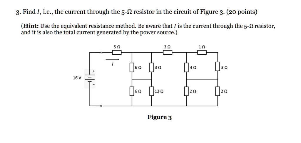 Solved Find I Ie The Current Through The 5 Ohm Resistor In The