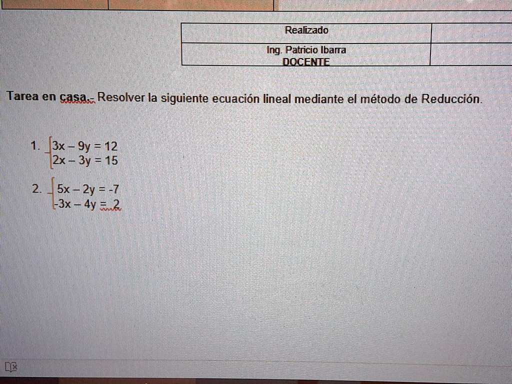 SOLVED: Me ayudan porfavor : Resolver la siguiente ecuacion lineal ... SOLVED: Me ayudan porfavor : Resolver la siguiente ecuacion lineal ...