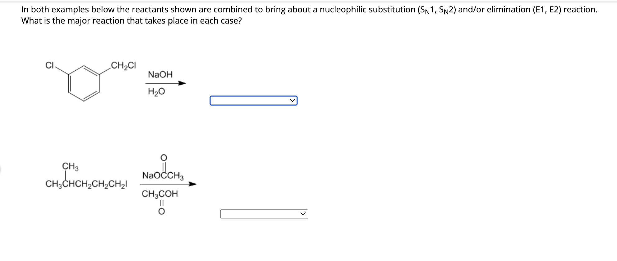 in both examples below the reactants shown are combined to bring about ...