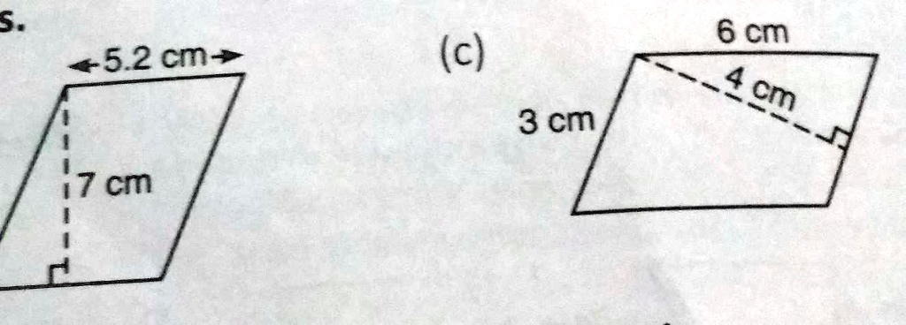 SOLVED: Find the area of the given parallelogram. Please solve this ...
