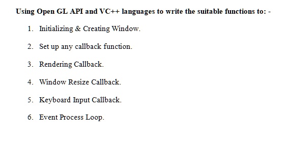 Solved Using Open Gl Api And Vc Languages To Write The Suitable Functions To 1 Initializing