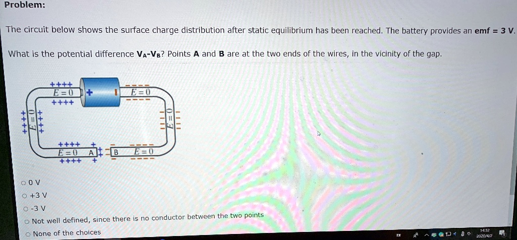 The circuit below shows the surface charge distribution after static ... The circuit below shows the surface charge distribution after static ...