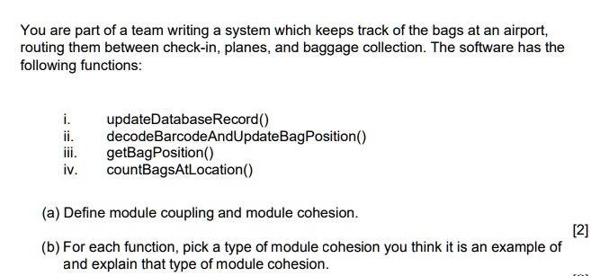 SOLVED: You are part of a team writing a system which keeps track of ...