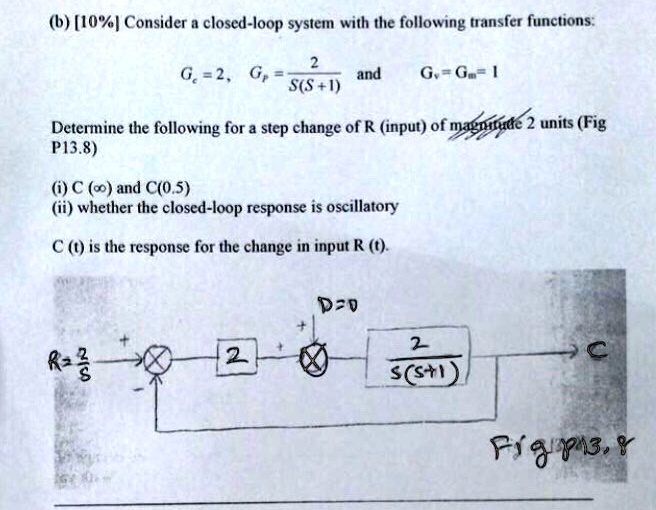 (b) [10%] Consider a closed-loop system with the following transfer functions: Gc = 2, Gp = (2 ...