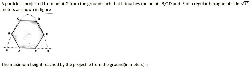 SOLVED: A particle is projected from point G from the ground such that it touches the points B ...