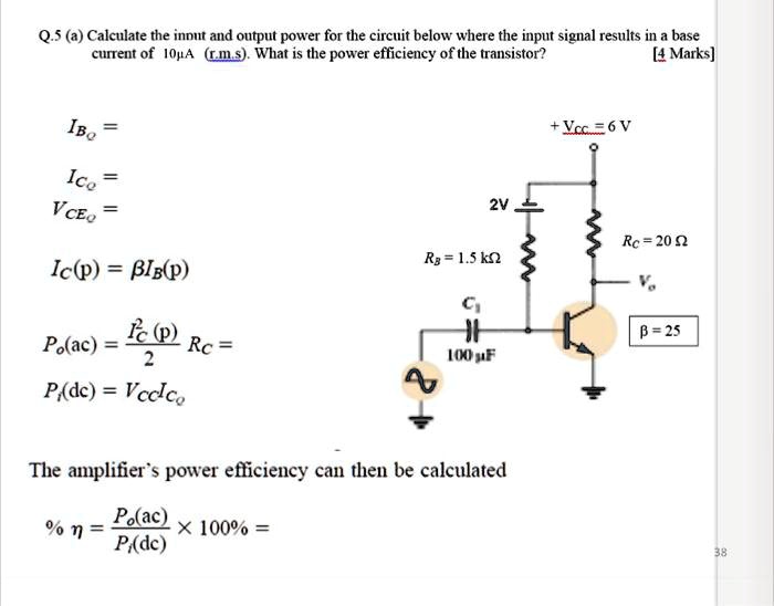 SOLVED: Q.5 (a) Calculate the input and output power for the circuit below, where the input ...