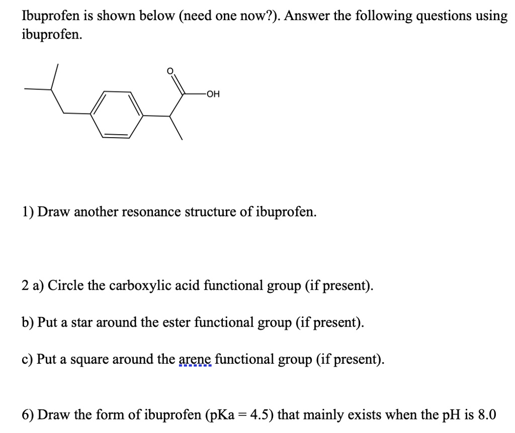 Ibuprofen Functional Groups