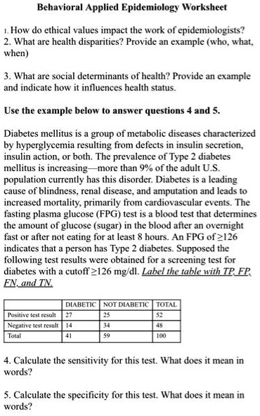 SOLVED: Behavioral Applied Epidemiology Worksheet How do ethical values ...