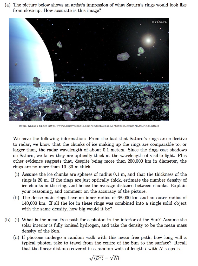 SOLVED: The picture below shows an artist's impression of what Saturn's ...