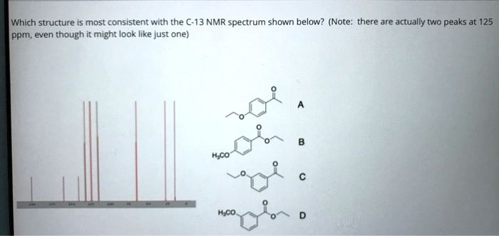 SOLVED: Which structure is most consistent with the â‚¬-13 NMR spectrum shown below? (Note ...