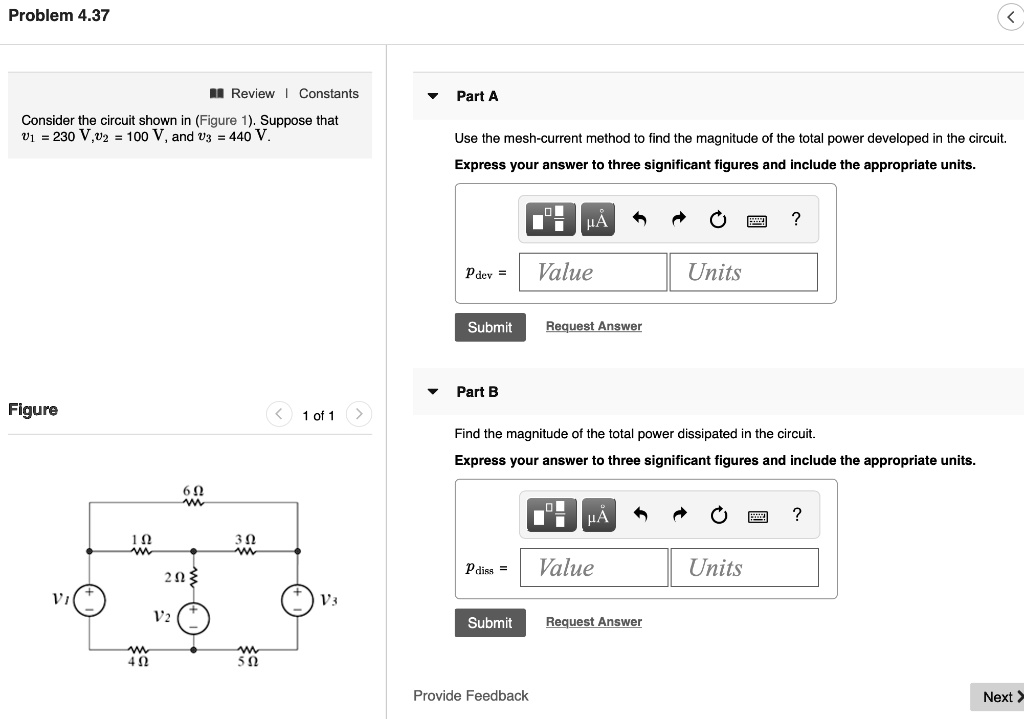 SOLVED: Consider the circuit shown in Figure 1. Suppose that v1 = 230V, v2 = 100V, and v3 = 440V ...