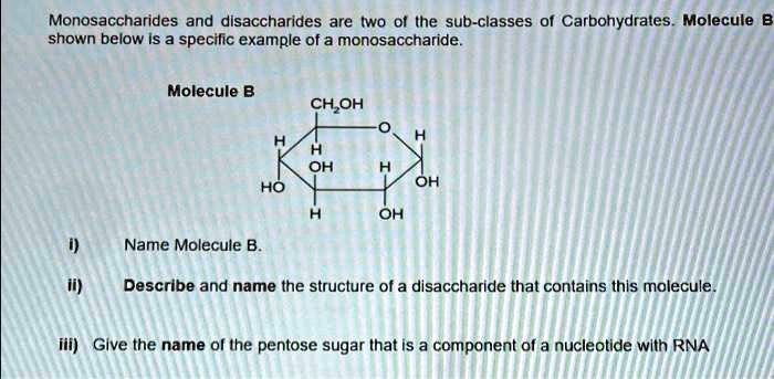 Monosaccharides and disaccharides are two of the sub-classes of ...