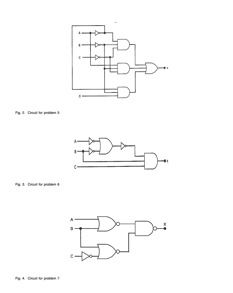 Fig. 2. Circuit for problem 5 Fig. 3. Circuit for problem 6 Fig. 4. Circuit for problem 7