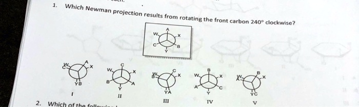 SOLVED: which Newman projection results from rotating the front carbon ...