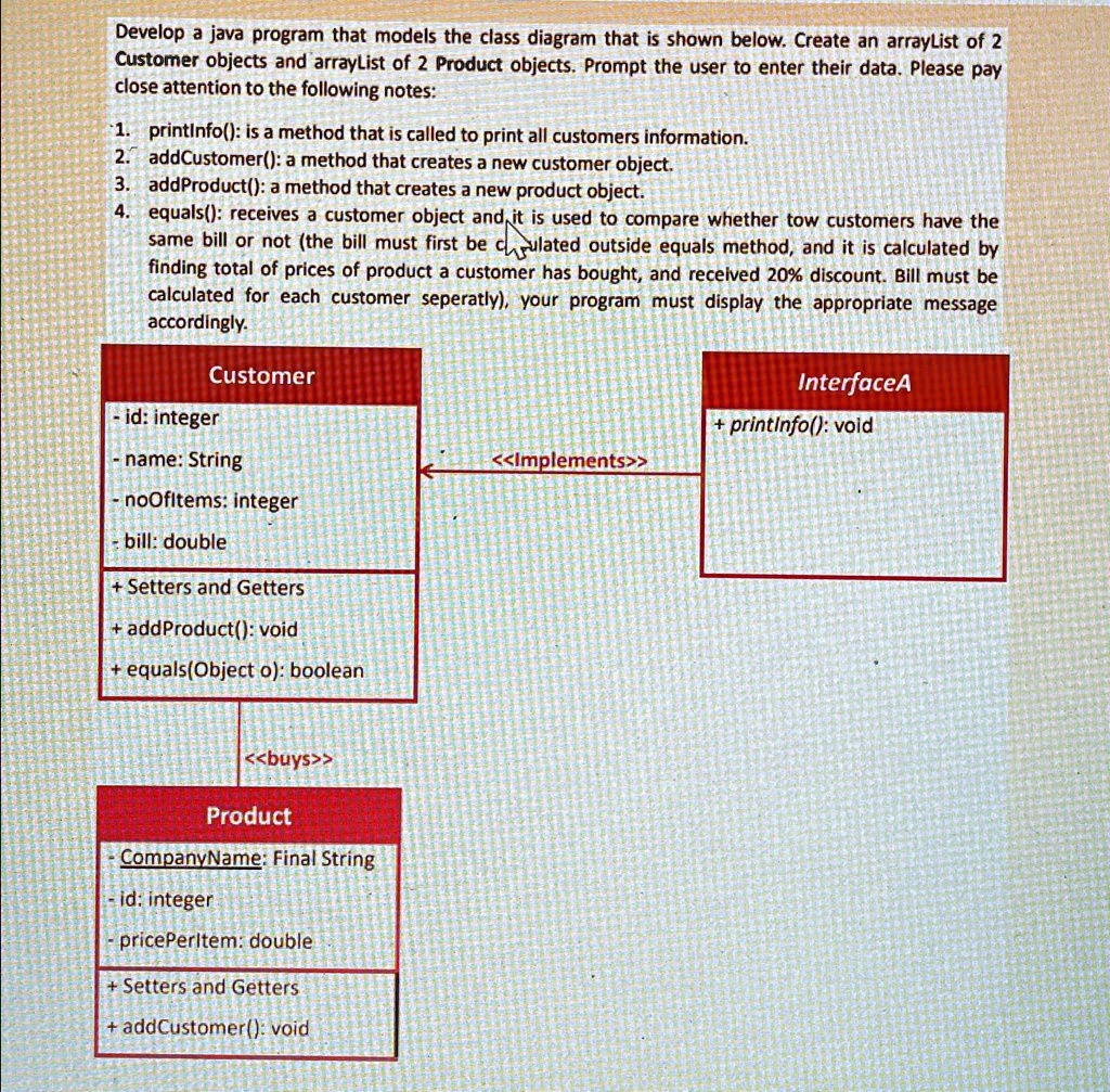 Develop A Java Program That Models The Class Diagram Shown Below Create An Arraylist Of 2 2796