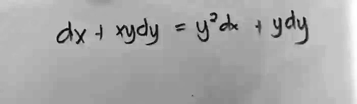 SOLVED: dx + xdy 9 ydy