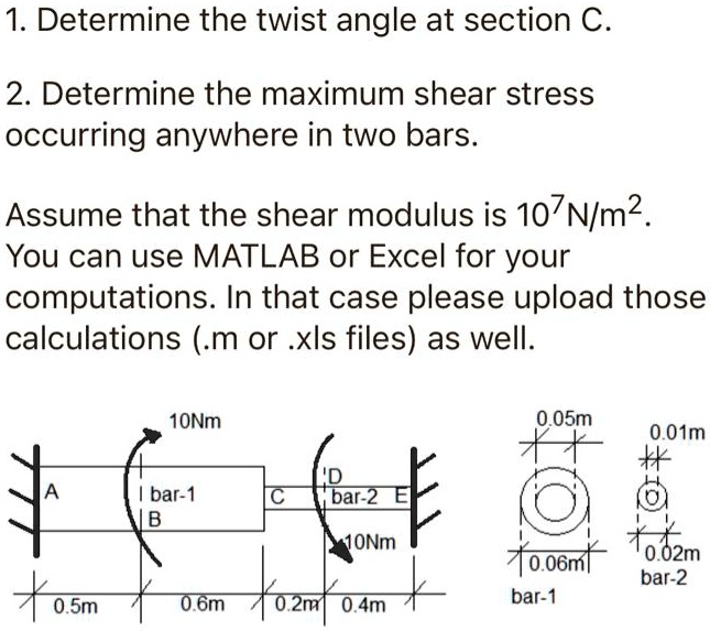 SOLVED: Determine the twist angle at section C. Determine the maximum ...