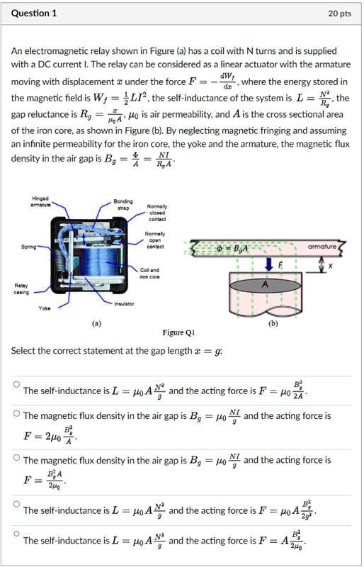 SOLVED: An electromagnetic relay shown in Figure (a) has a coil with N ...