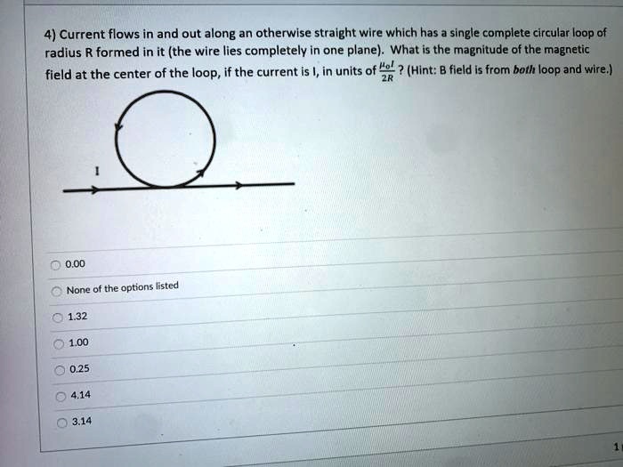 SOLVED:4) Current flows in and out along an otherwise straight wire which has single complete ...