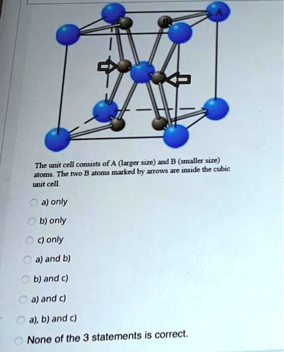 thc unit cell consists of a larger size and b smaller sizc atomsnthe wo ...