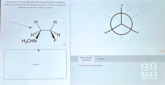 Starting from the wedge-and-dash structure below (sighting down the ...