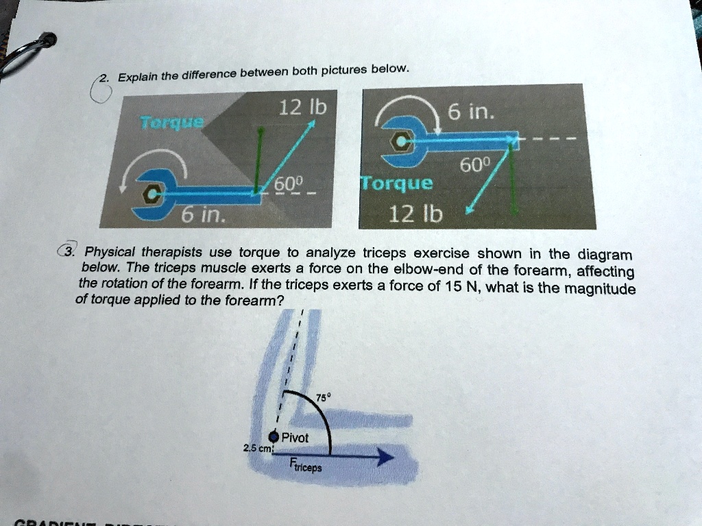 SOLVED: Explain the difference between both pictures below 12 lb Torque ...