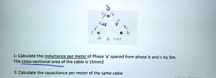 Solved Calculate The Inductance Per Meter Of Phase A Spaced From Phase