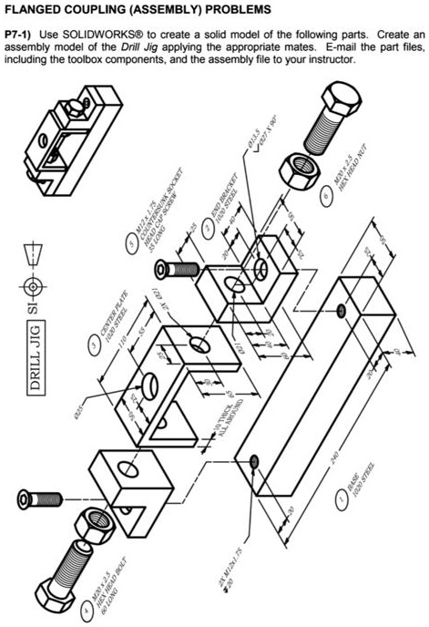 flanged couplingassemblyproblems p7 1use solidworks to create a solid ...