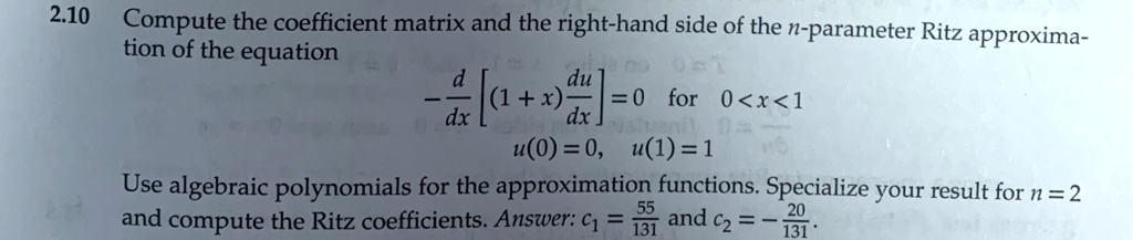 210 compute the coefficient matrix and the right hand side of the n parameter ritz approxima ...