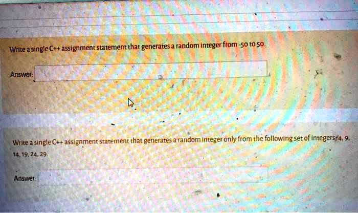 Solved Write A Single C Assignment Statement That Generates A Random Integer From 50 To 50