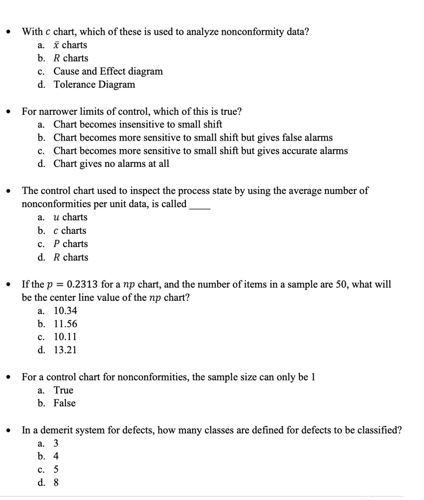 with chart which of these is used to analyze nonconformity data x ...