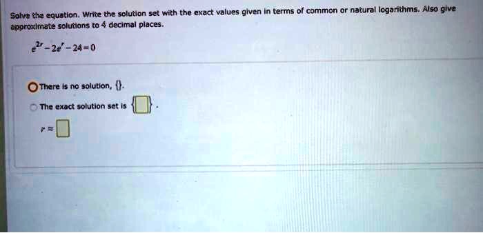 SOLVED:solve the equation. Write the solution set with the exact values given In terms of common ...
