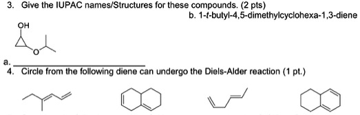 SOLVED: Give the IUPAC names/Structures for these compounds pts: 1-tert ...