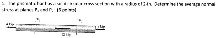 1. The prismatic bar has a solid circular cross section with a radius ...