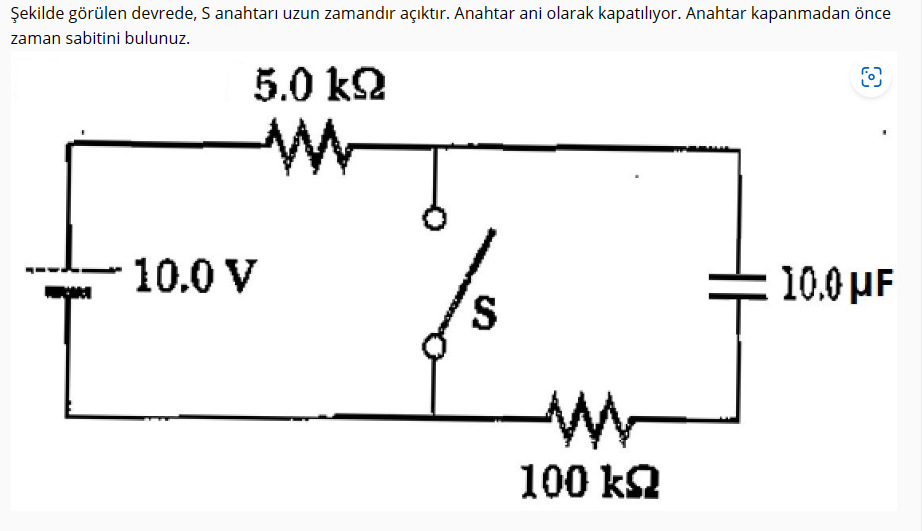 in the circuit shown in the figure switch s has been open for a long time the switch is closed ...