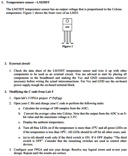 SOLVED: Temperature sensor - LM35DT The LM35DT temperature sensor has ...