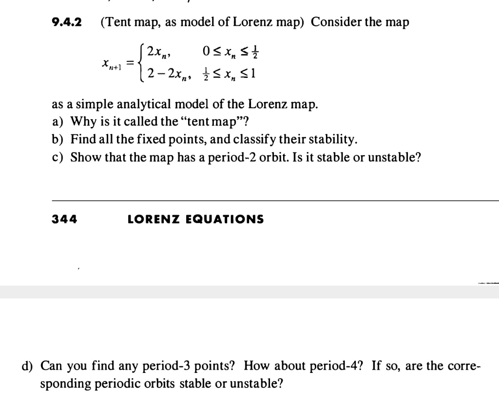 9422 tent map as model of lorenz map consider the map 2xn 0 xn q 2 2xn ...