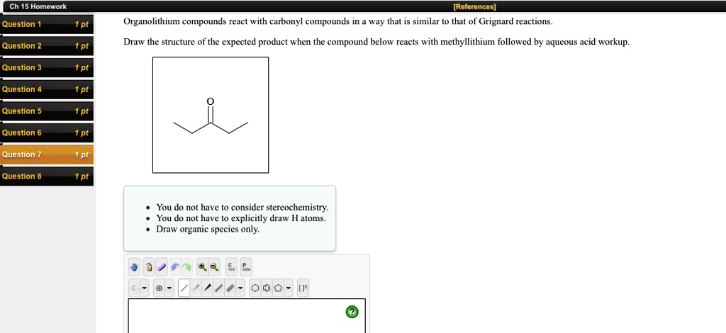 Chapter 15 Homework References Question Organolithium Compounds React