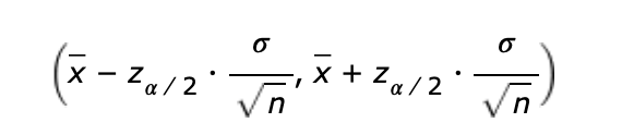 SOLVED: (x̅-zα / 2·(σ)/(√(n)), x̅+zα / 2·(σ)/(√(n)))