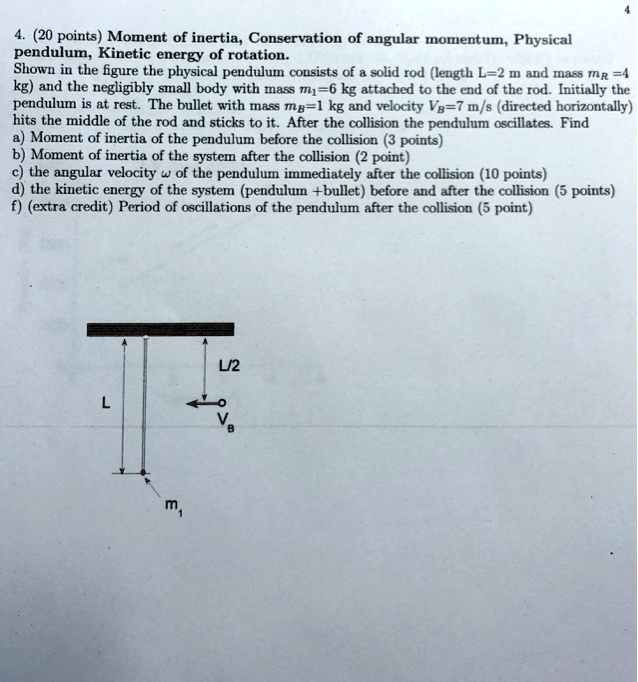Moment Of Inertia Conservation Of Angular Momentum Physical Pendulum