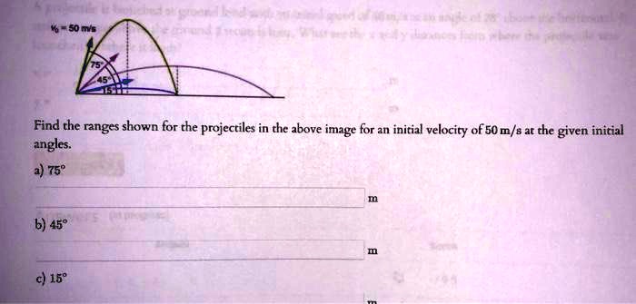 SOLVED: s0 We Find the ranges shown for the projectiles in the above image for an initial ...