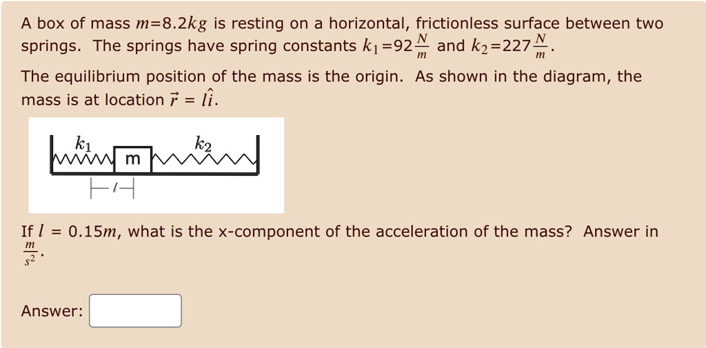 SOLVED: A box of mass m = 8.2 kg is resting on a horizontal ...