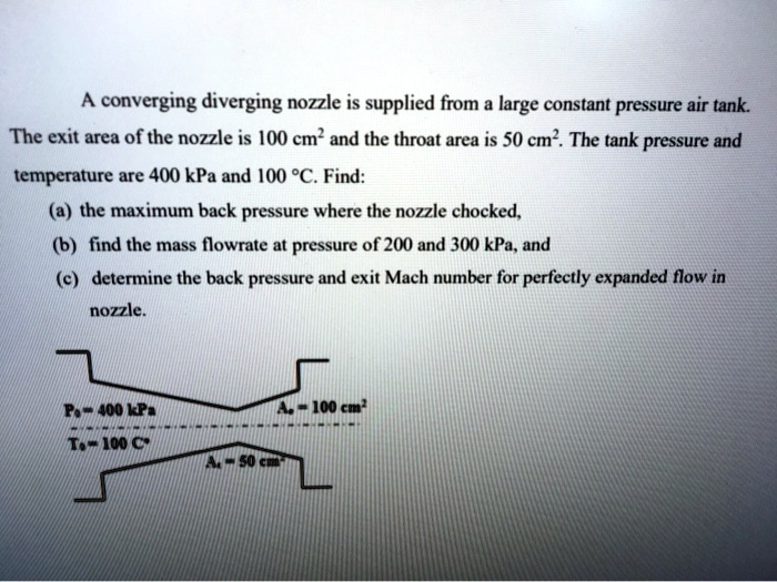SOLVED: A converging-diverging nozzle is supplied from a large constant ...